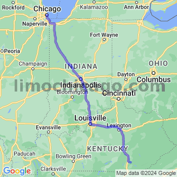 Limousine service between Gray, KY and O'Hare Midway airport