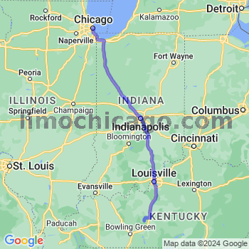 Limousine service between Cub Run, KY and O'Hare Midway airport