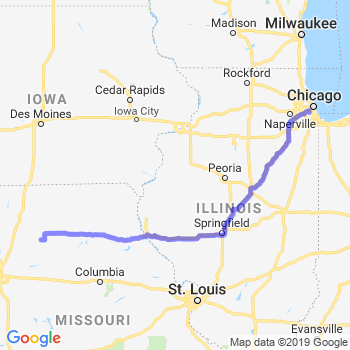 Limousine service between Dawn, MO and O'Hare Midway airport