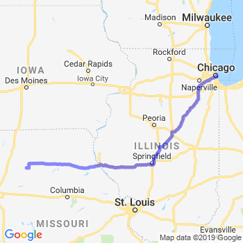 Limousine service between Dawn, MO and O'Hare Midway airport